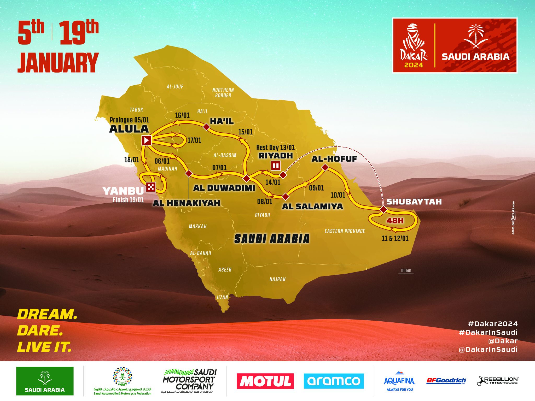 Dakar Rally 2024 KSA route announcement - Dubai Public Relations Hub